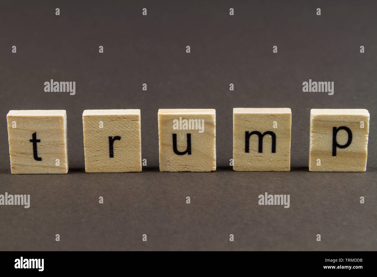 Trump spelled by children letter blocks landscape Stock Photo - Alamy