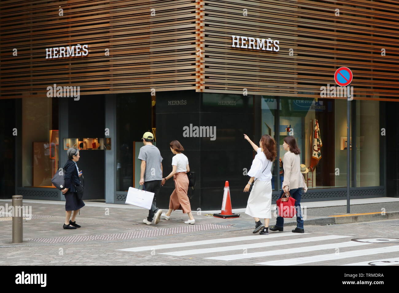 View of a Hermes store in Tokyo's Marunouchi area. (June 2019 Stock ...