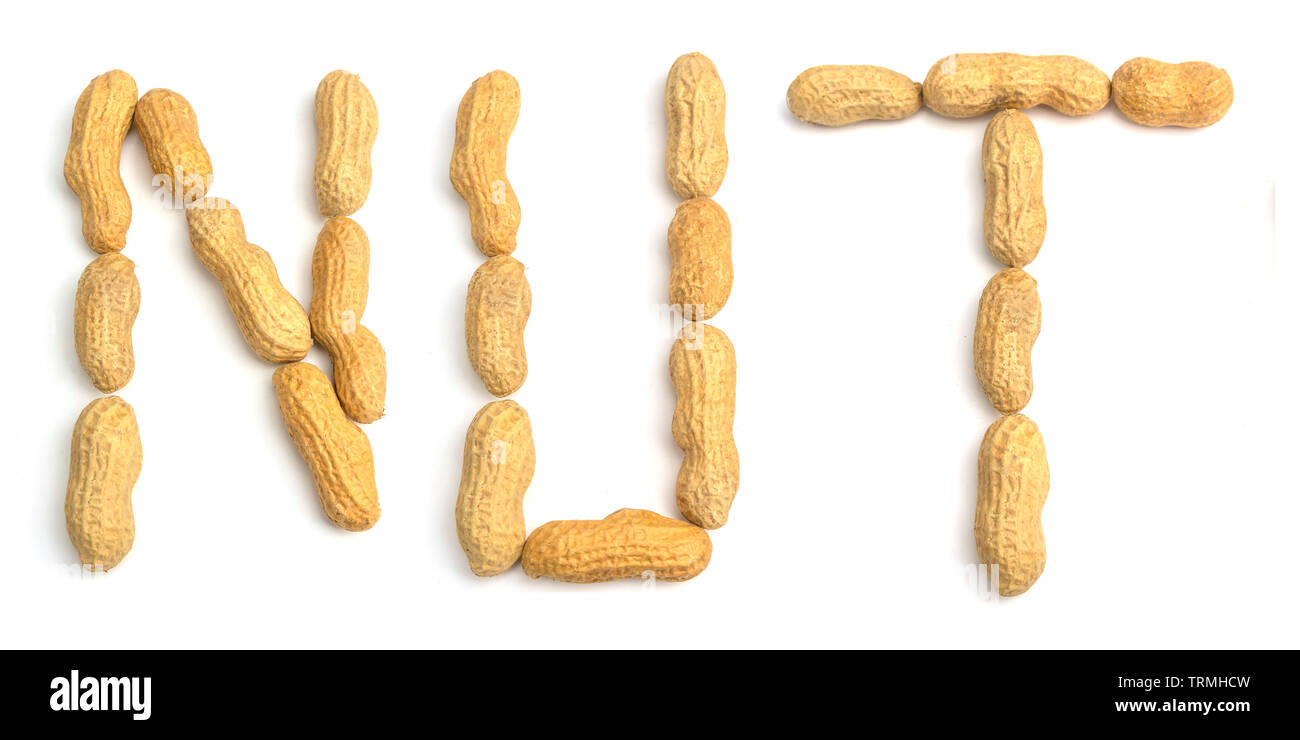 The Word NUT made of Peanuts for creative Food Concepts. Peanuts ...