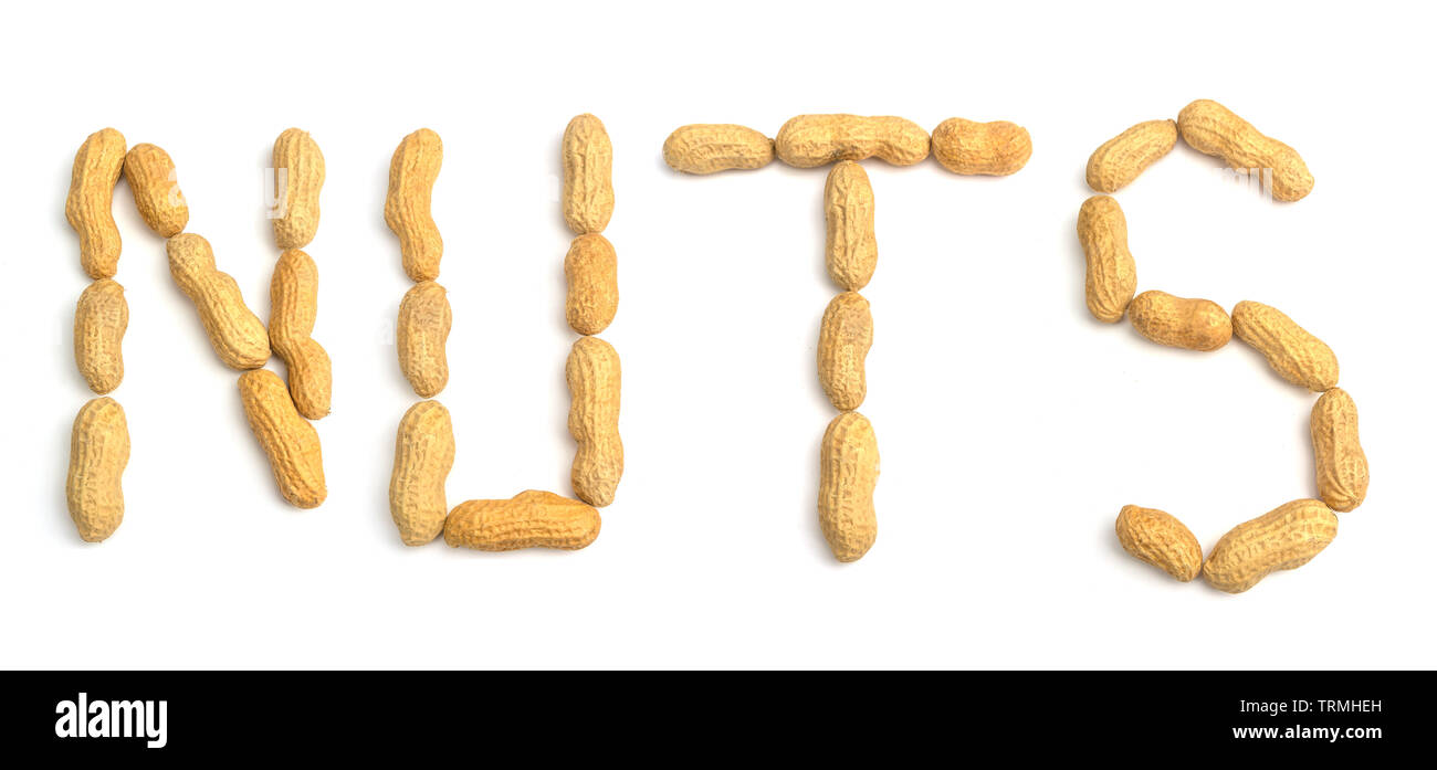 The Word NUTS made of Peanuts for creative Food Concepts. Peanuts ...