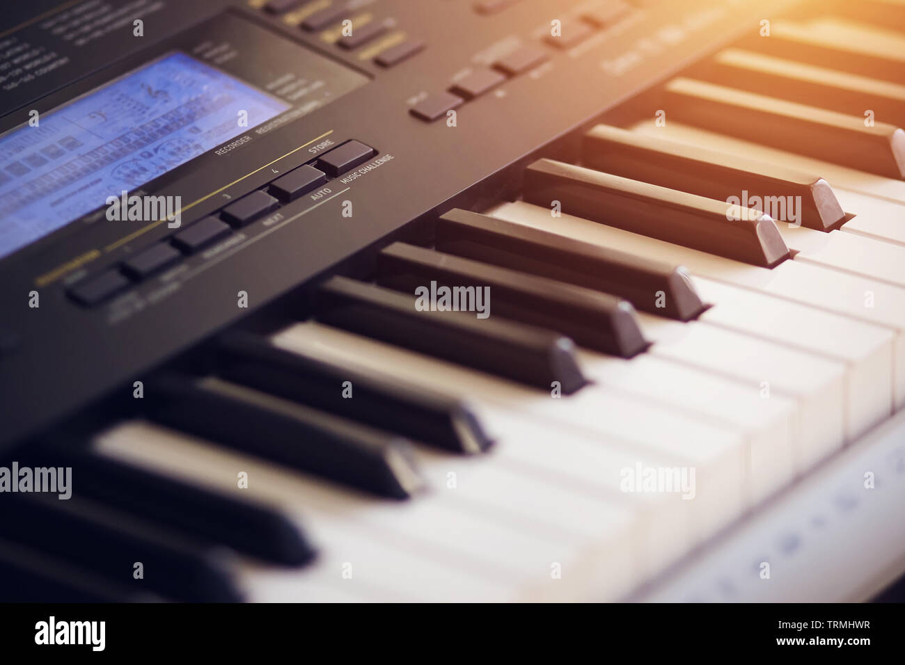 Musical piano key background blue hi-res stock photography and images ...