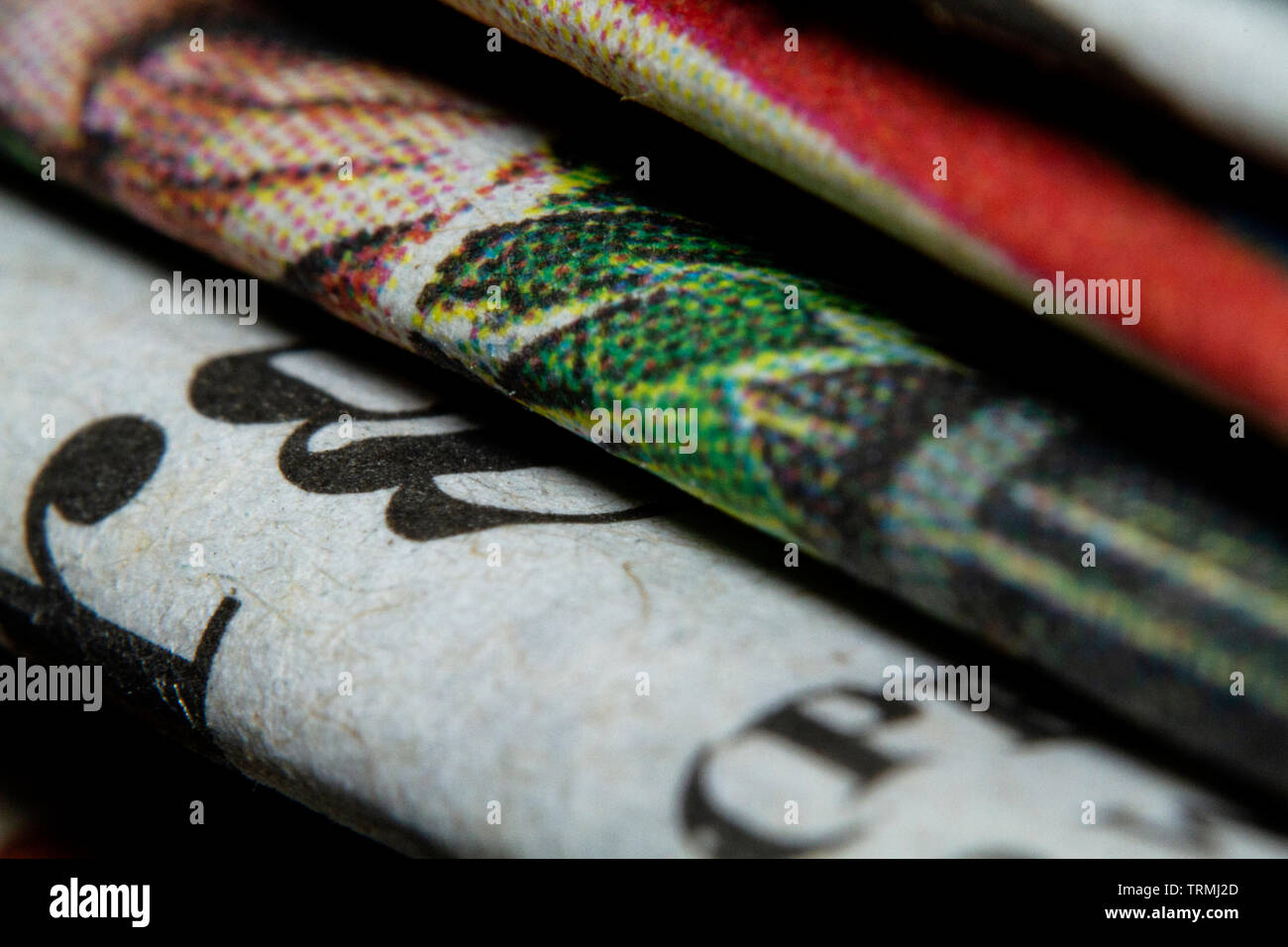 Macro shots a newspaper closeup picture Stock Photo - Alamy