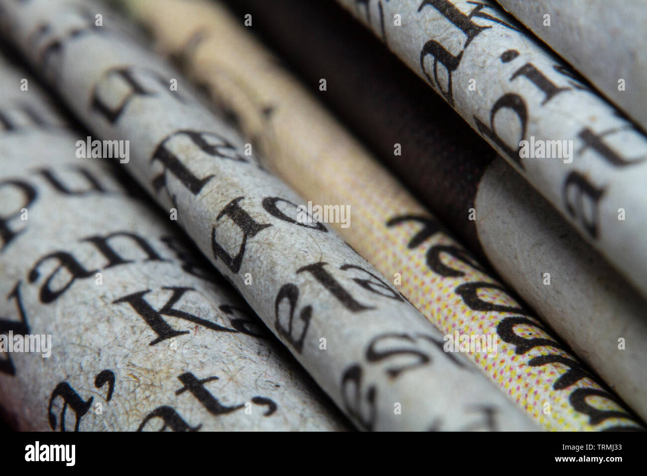 Macro shots a newspaper closeup picture Stock Photo - Alamy