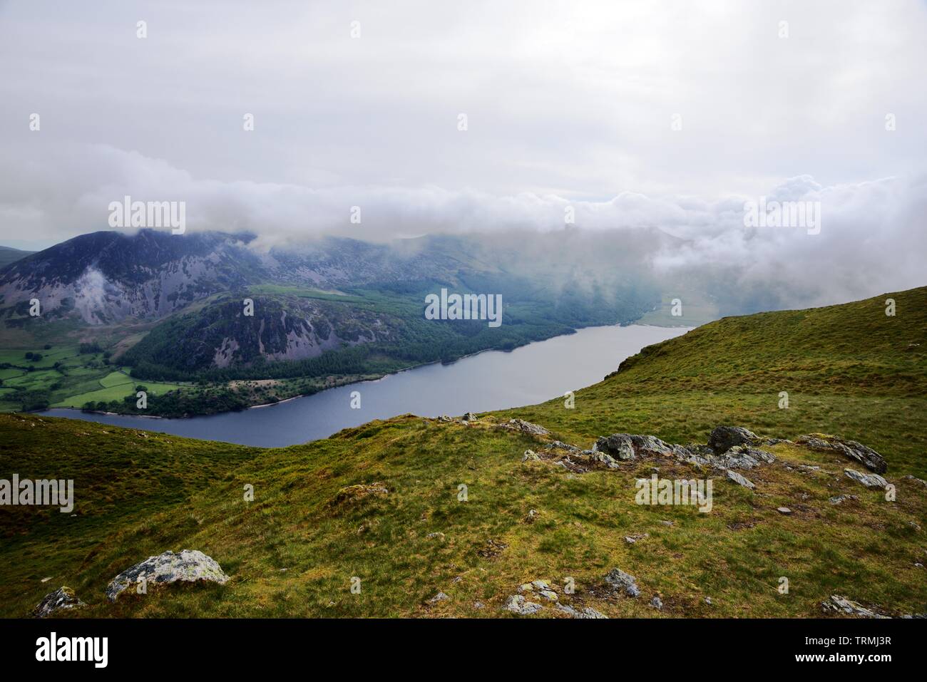Low mist over Ennerdale Water Stock Photo - Alamy