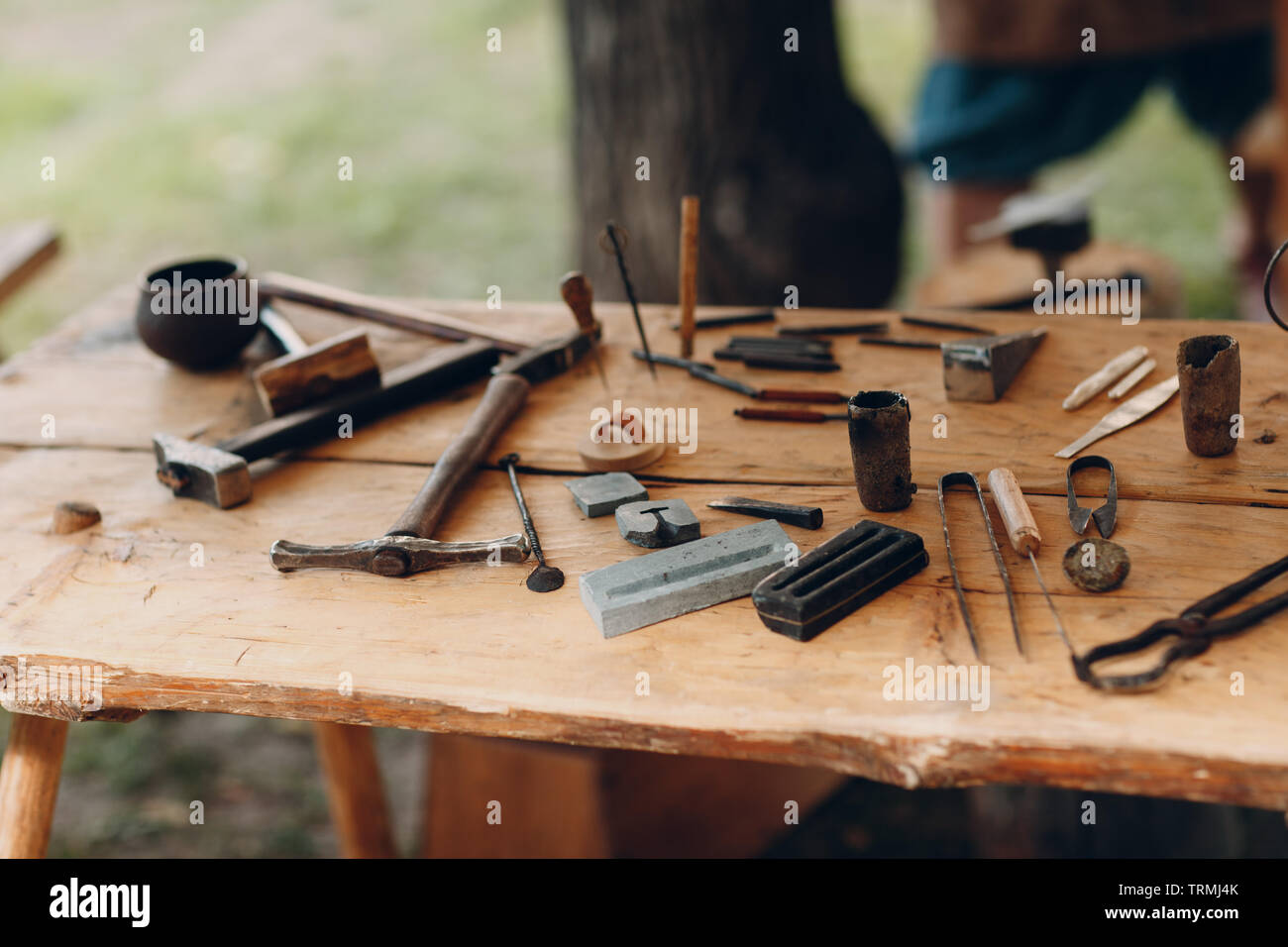 Engraver chaser tool on the table Stock Photo - Alamy