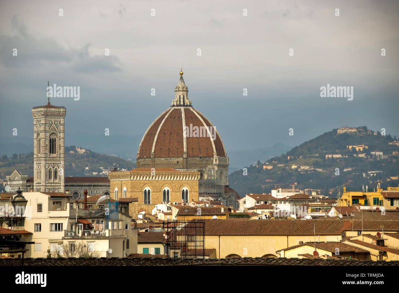 The Dome of Florence Cathedral designed by Filippo Brunelleschi as seen ...