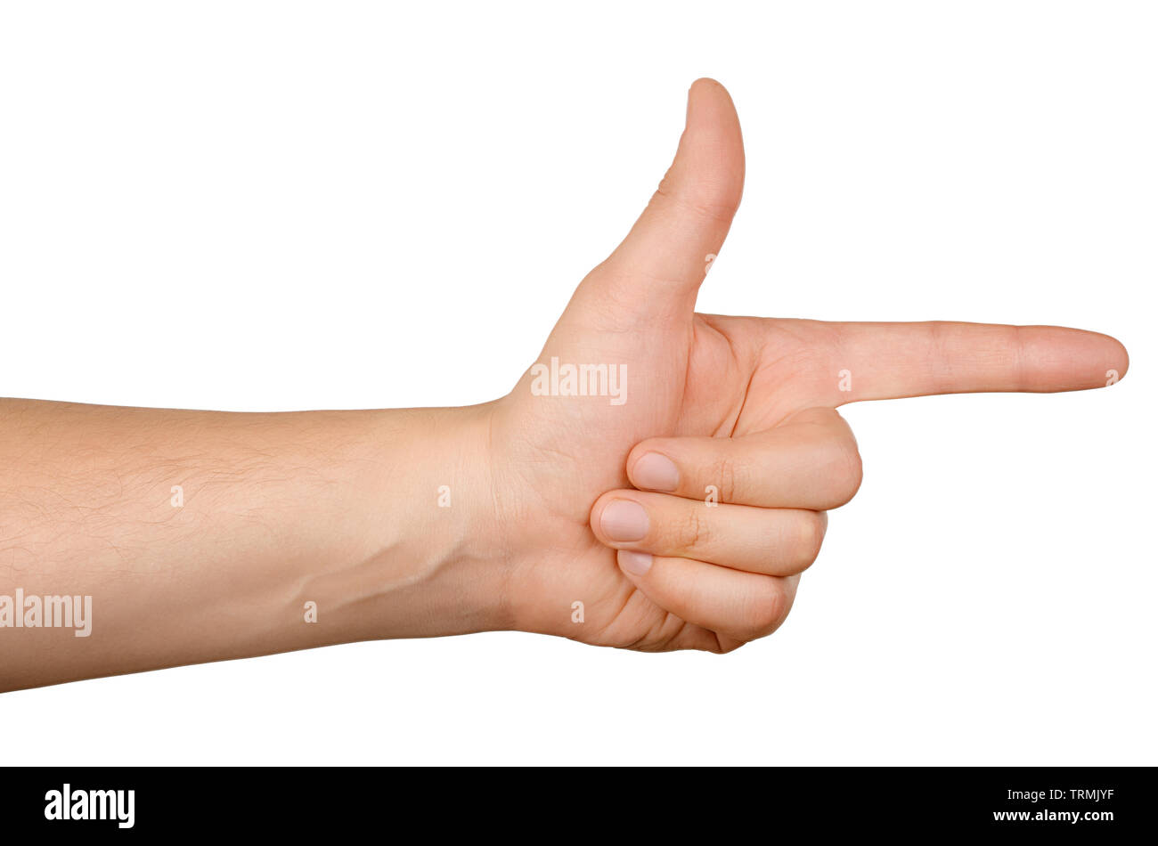 Pointing hand isolated on white background Stock Photo - Alamy