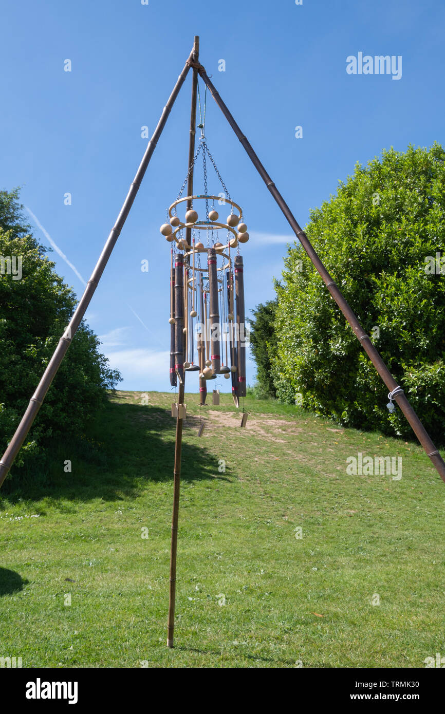 Aeolian musical instruments, played by the wind, on display at the ...