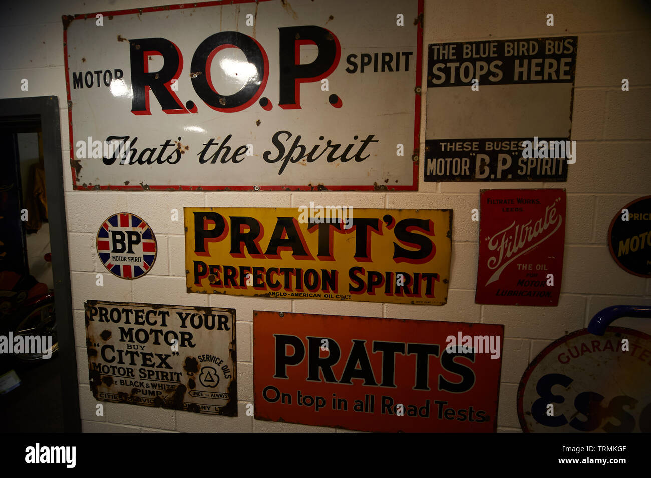 Vintage enamel advertising signs on display at the Lakeland Motor ...