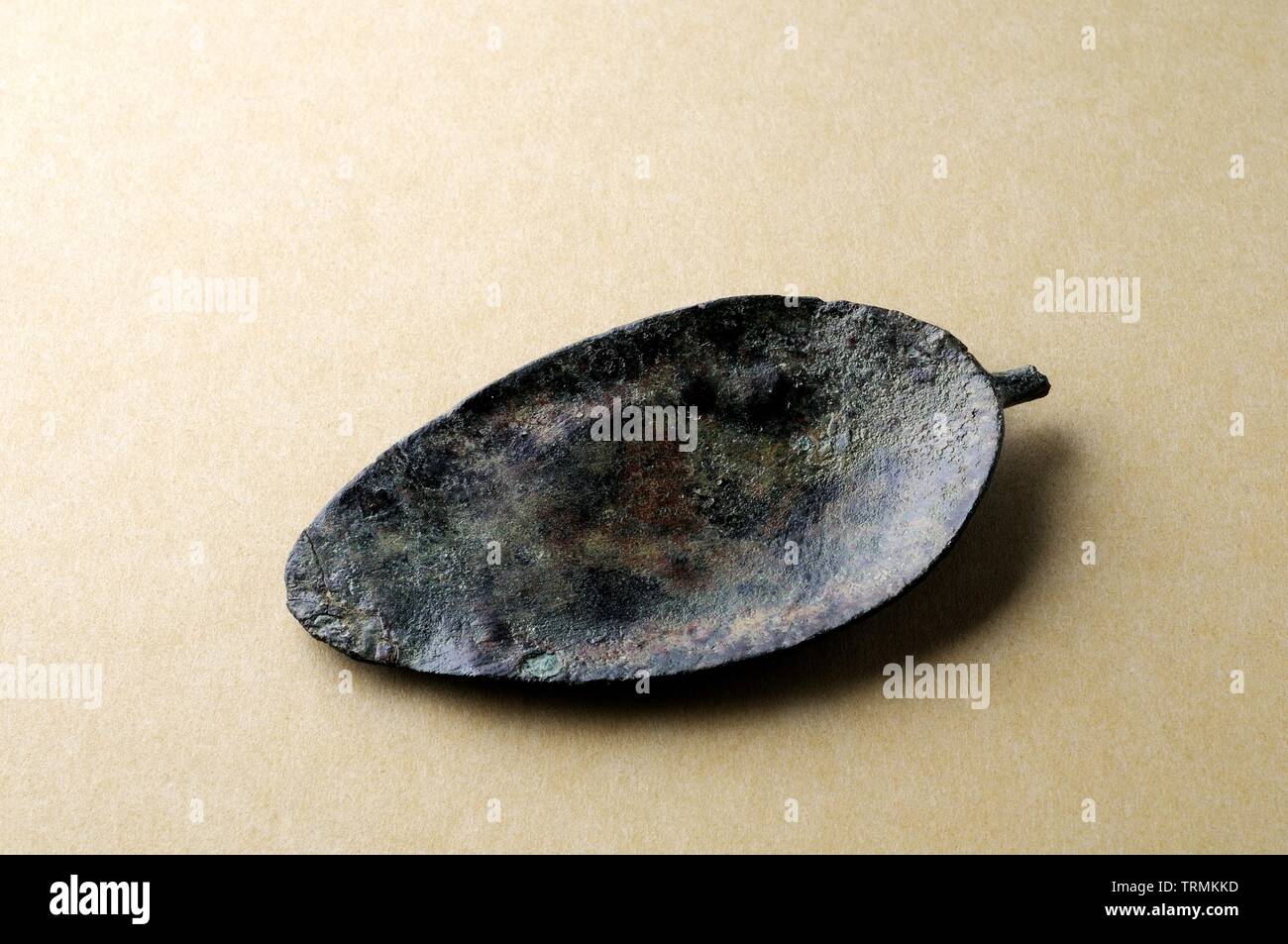 Spoon in bronze. 75 mm x 39 mm - Roman period , from the archaeological ...