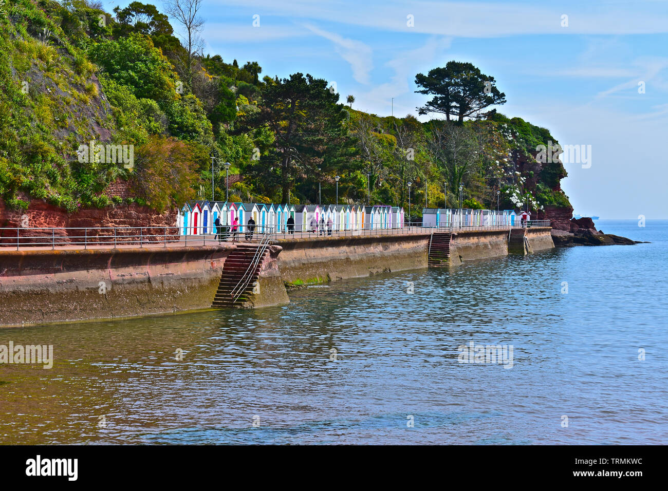 A pretty row of colourful beach huts line the promenade at The North ...
