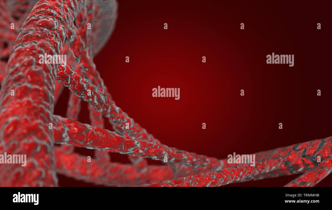DNA vector, red line, red background Stock Photo - Alamy