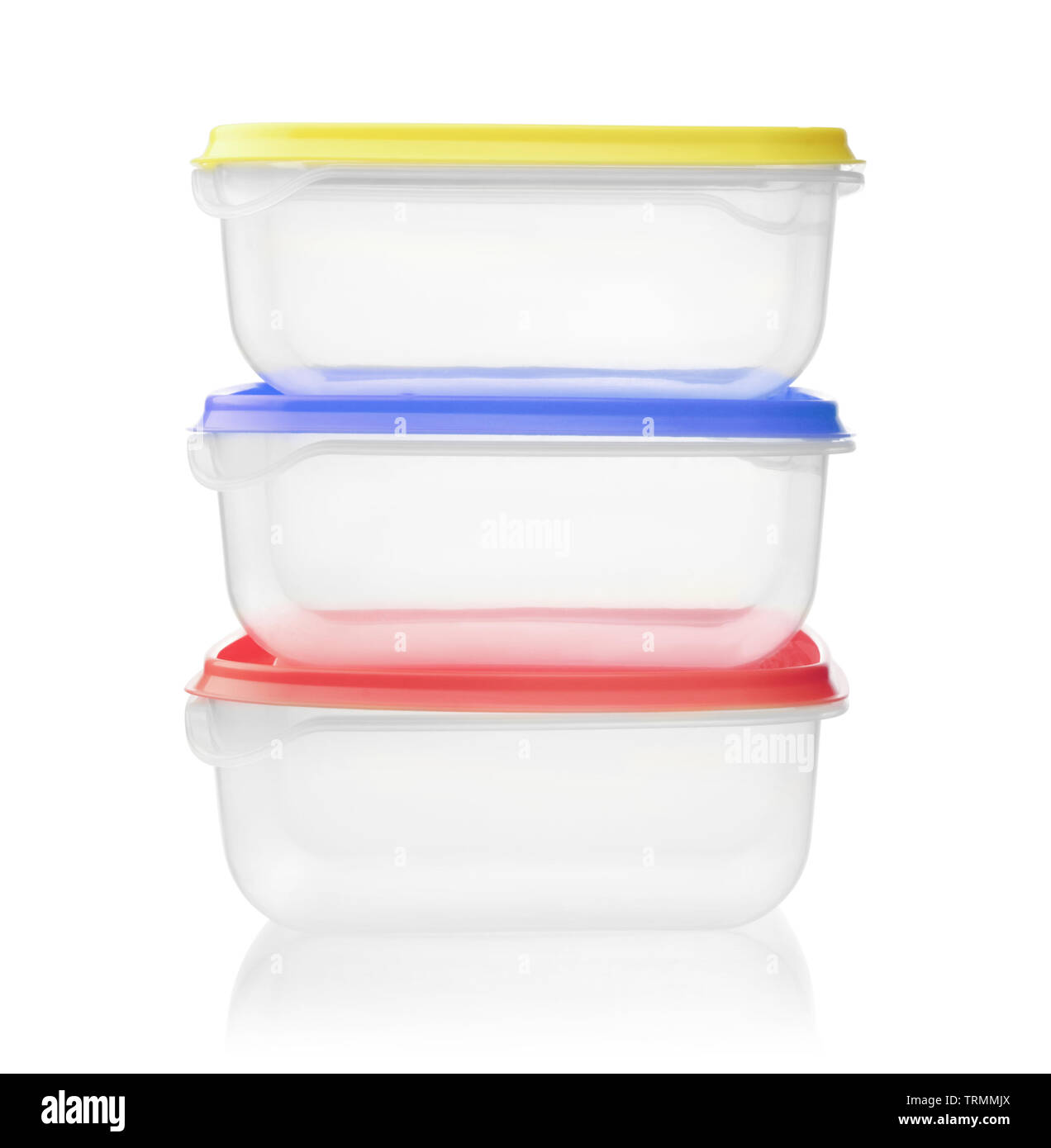 Plastic containers isolated on white background Stock Photo - Alamy
