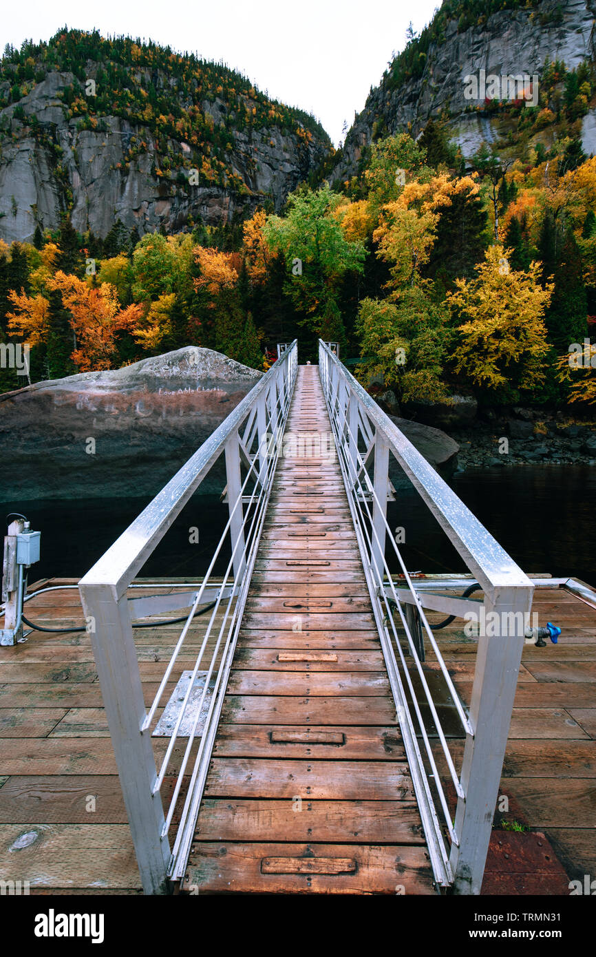 Footbridge on the Sagenay river. Quebec, Canada Stock Photo - Alamy