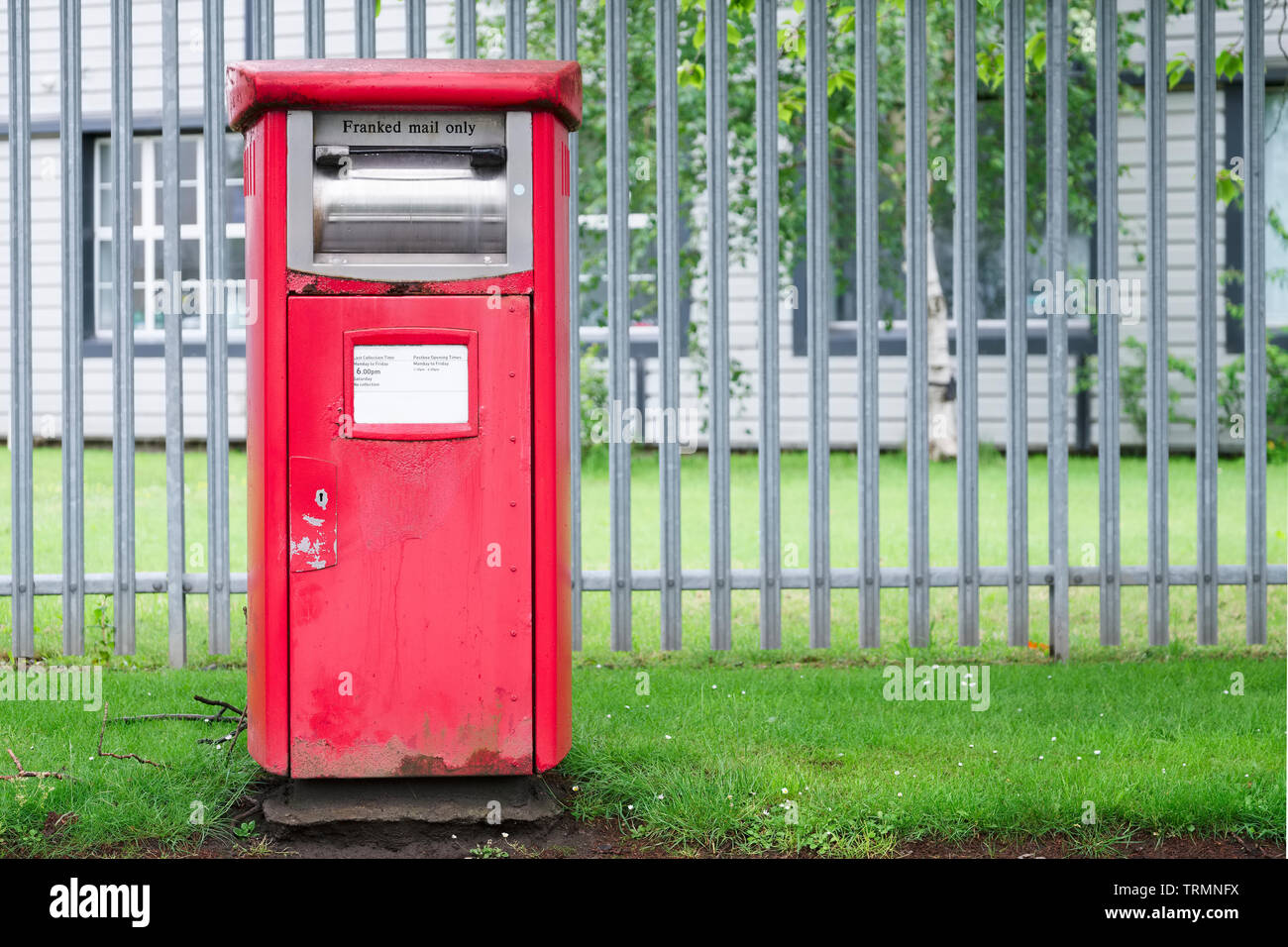 Franked mail only postbox at place of work outdoors Stock Photo - Alamy