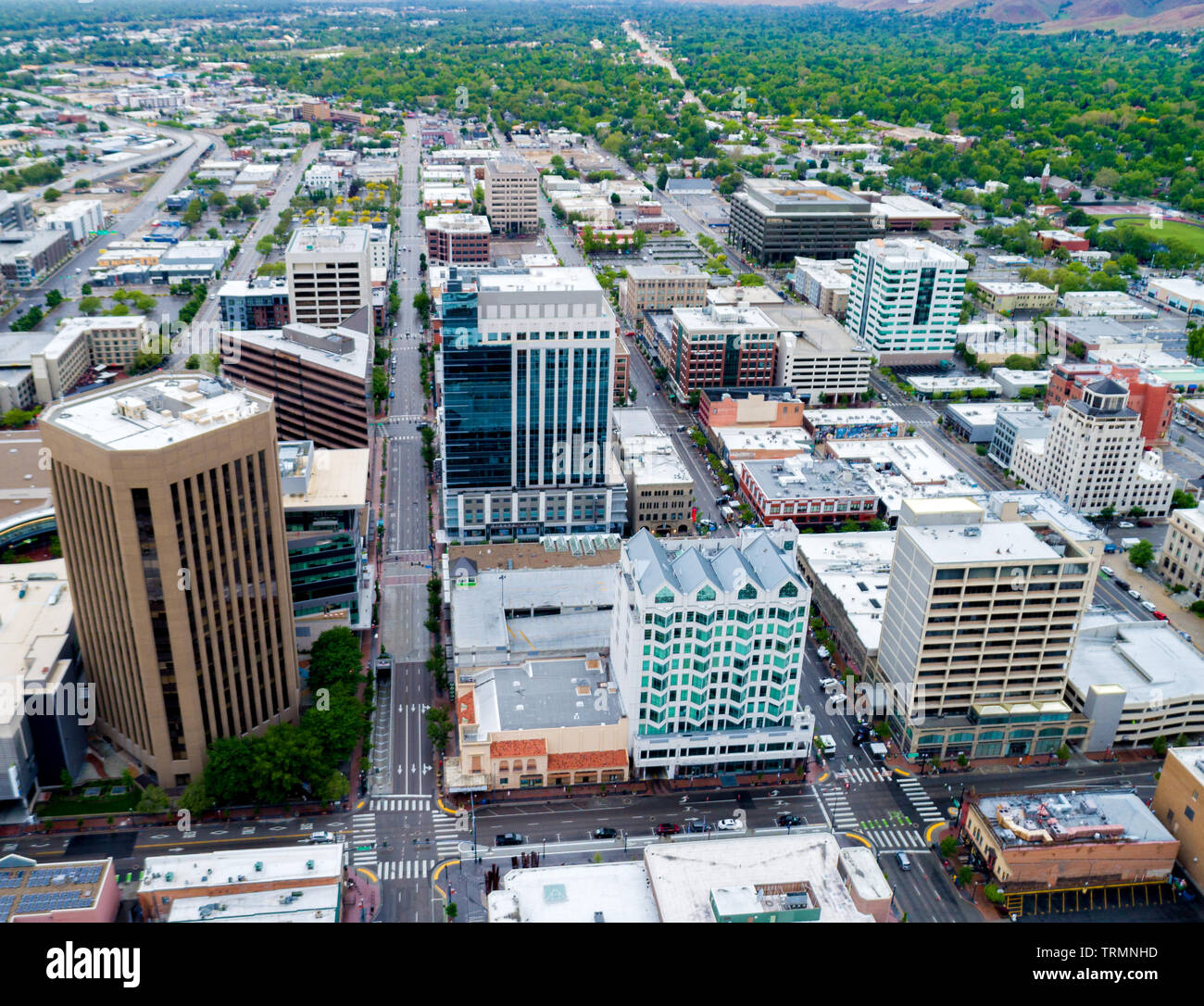 Streets and building of the downtown district of Boise Idaho Stock ...