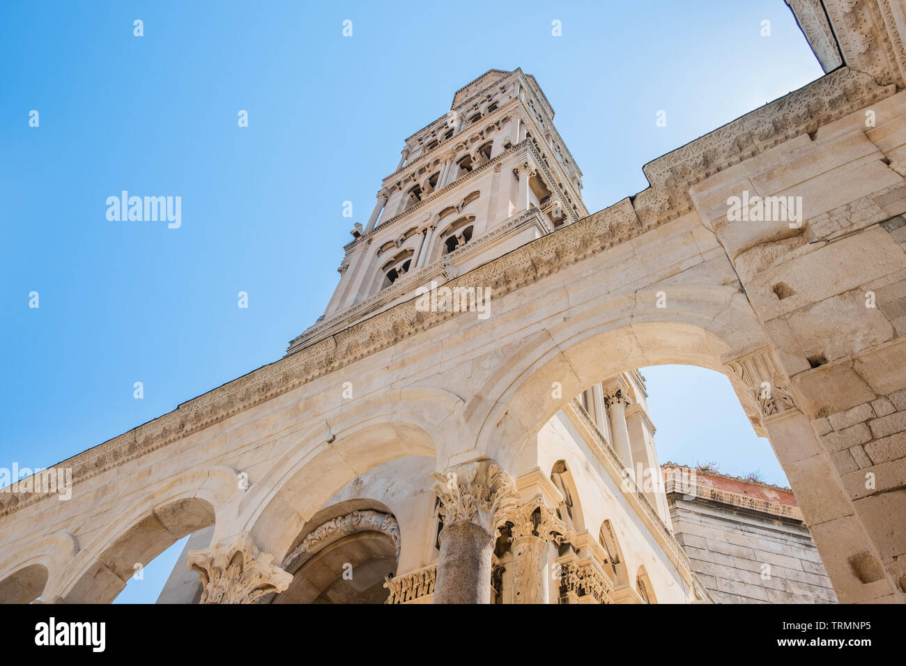 Split, Croatia, cathedral and Roman emperor Diocletian mausoleum ...