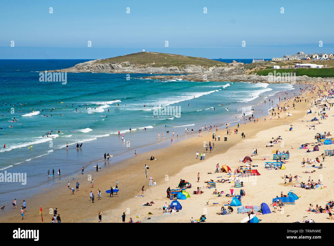 summertime fistral beach, newquay, cornwall, england Stock Photo - Alamy