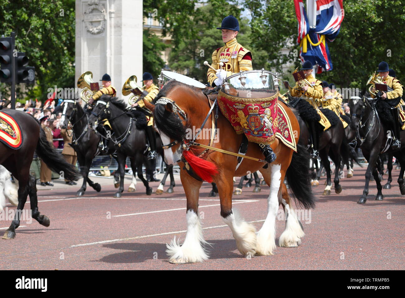 Trooping the Colour parade 2019 in London, UK. Queen's 93rd birthday ...
