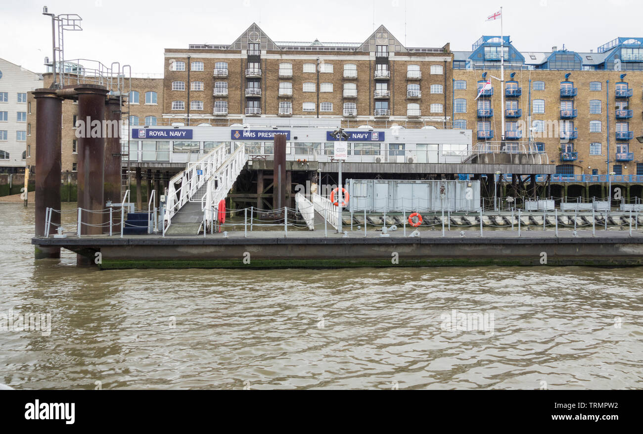 HMS President, St Katharine's Dock, London, UK Stock Photo - Alamy