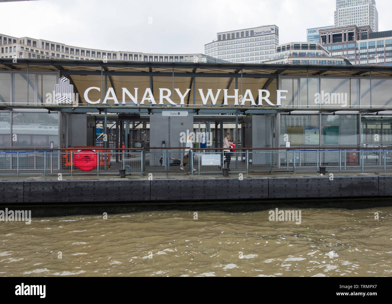 Canary Wharf Pier, Westferry Circus, London, England, UK Stock Photo ...