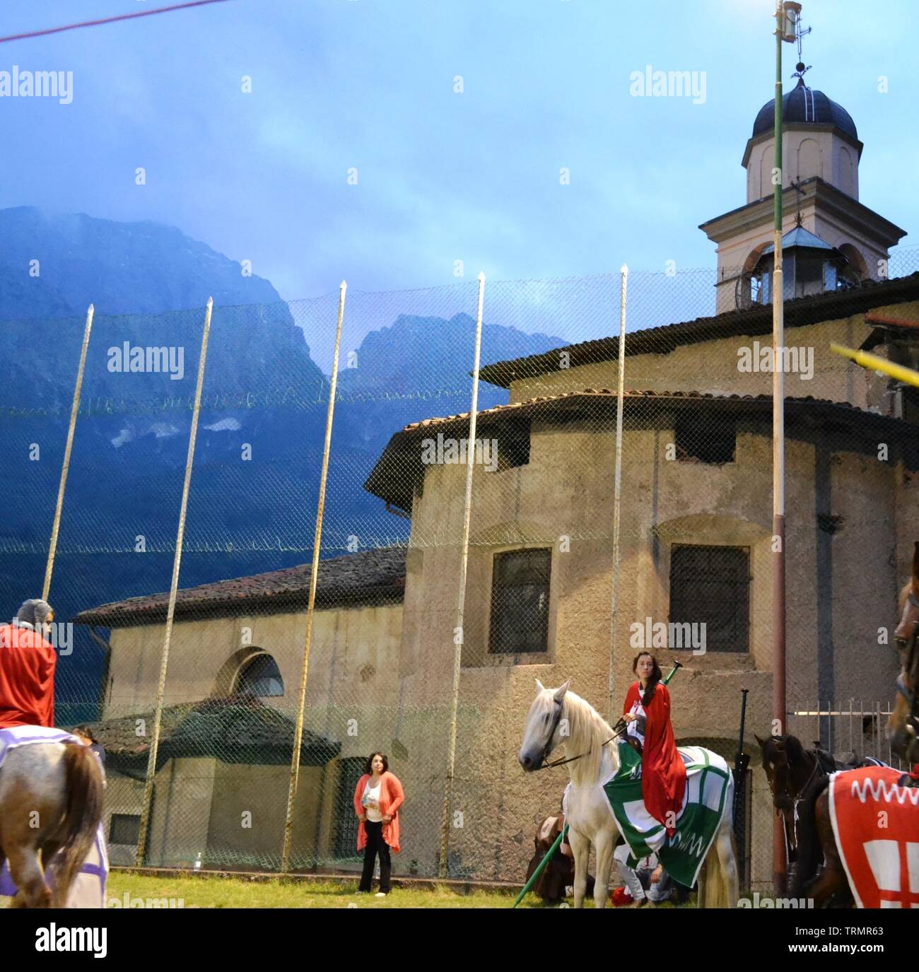 Primaluna/Italy - June 21, 2014: Medieval knights characters ready for ...