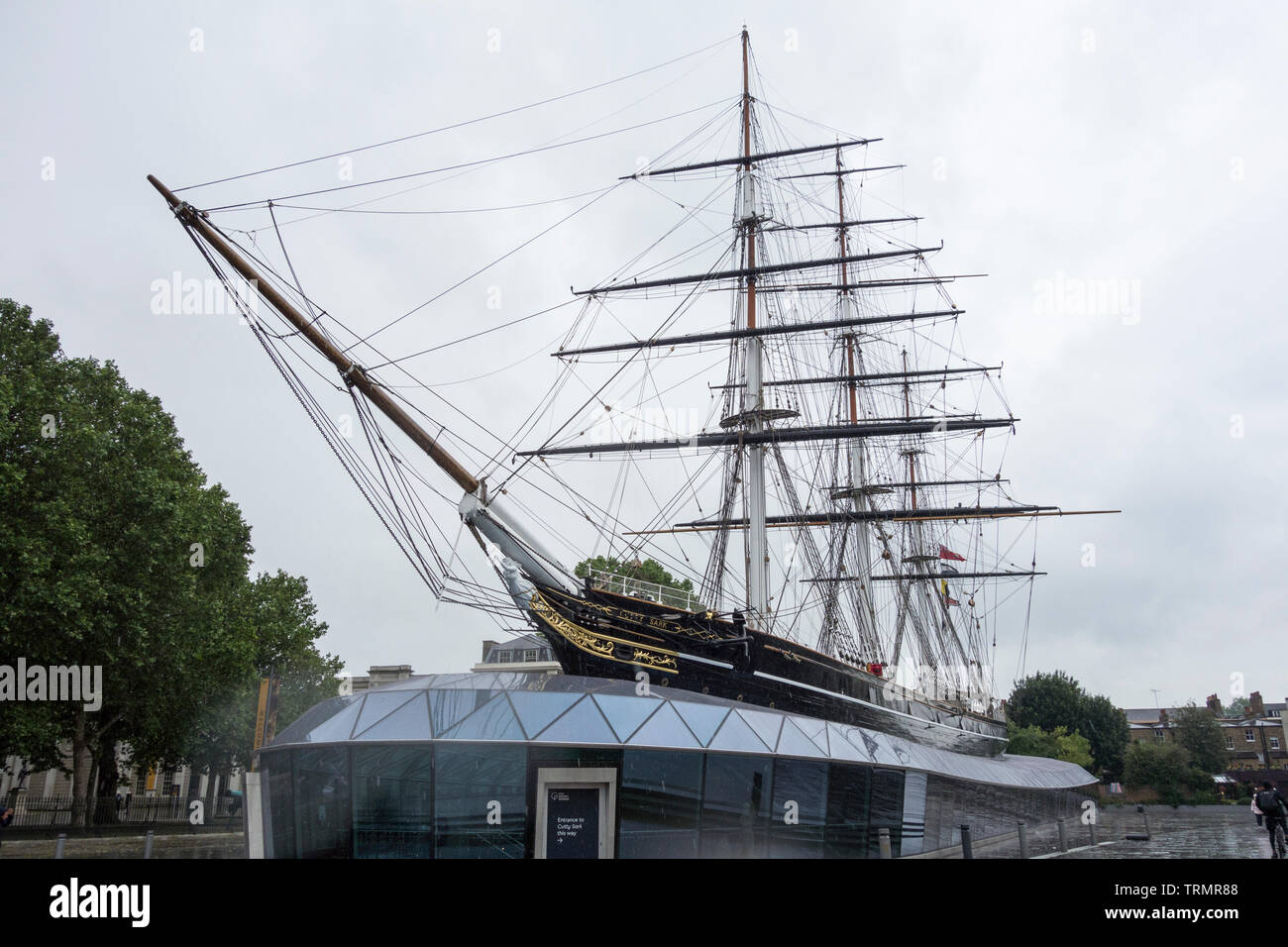 The restored Cutty Sark tea clipper in Greenwich, London, UK Stock ...