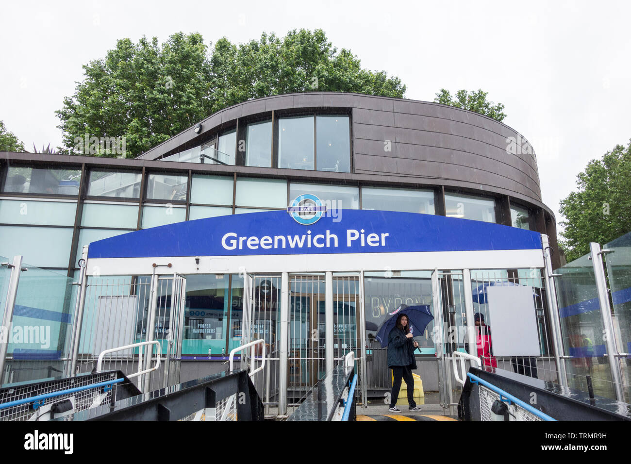 Greenwich Pier boarding point on the south bank of the River Thames in ...