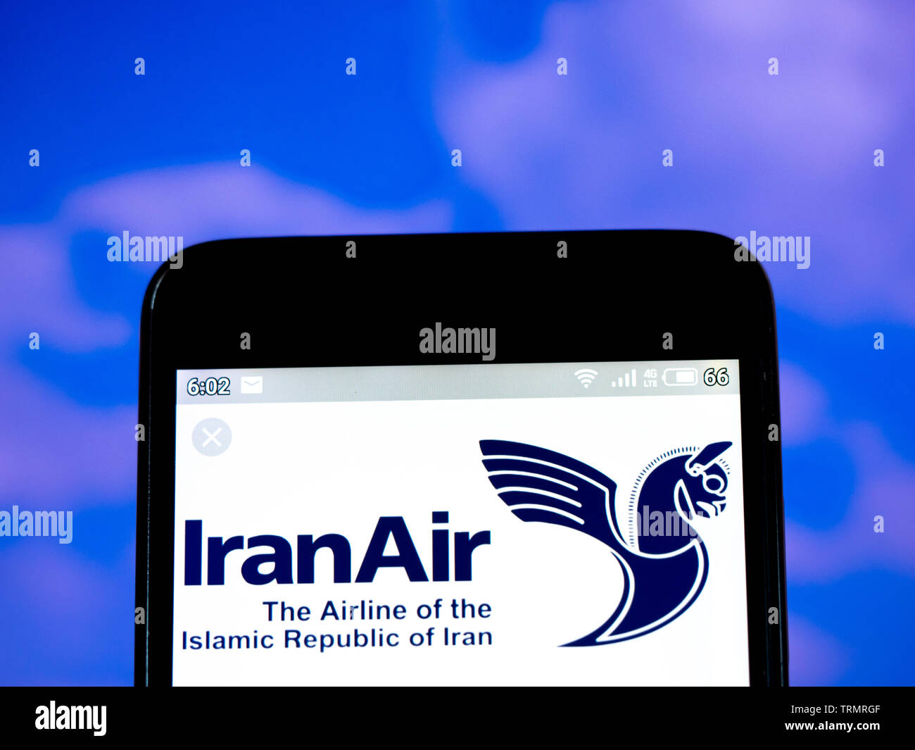 In this photo illustration the Iran Air logo is seen displayed on a ...