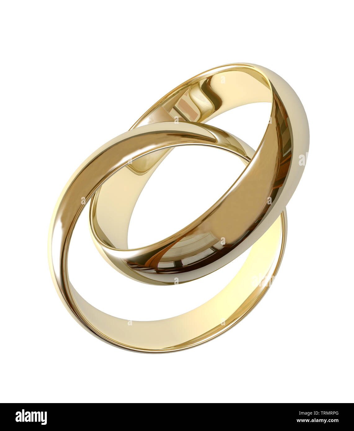two golden wedding rings isolated on white Stock Photo - Alamy