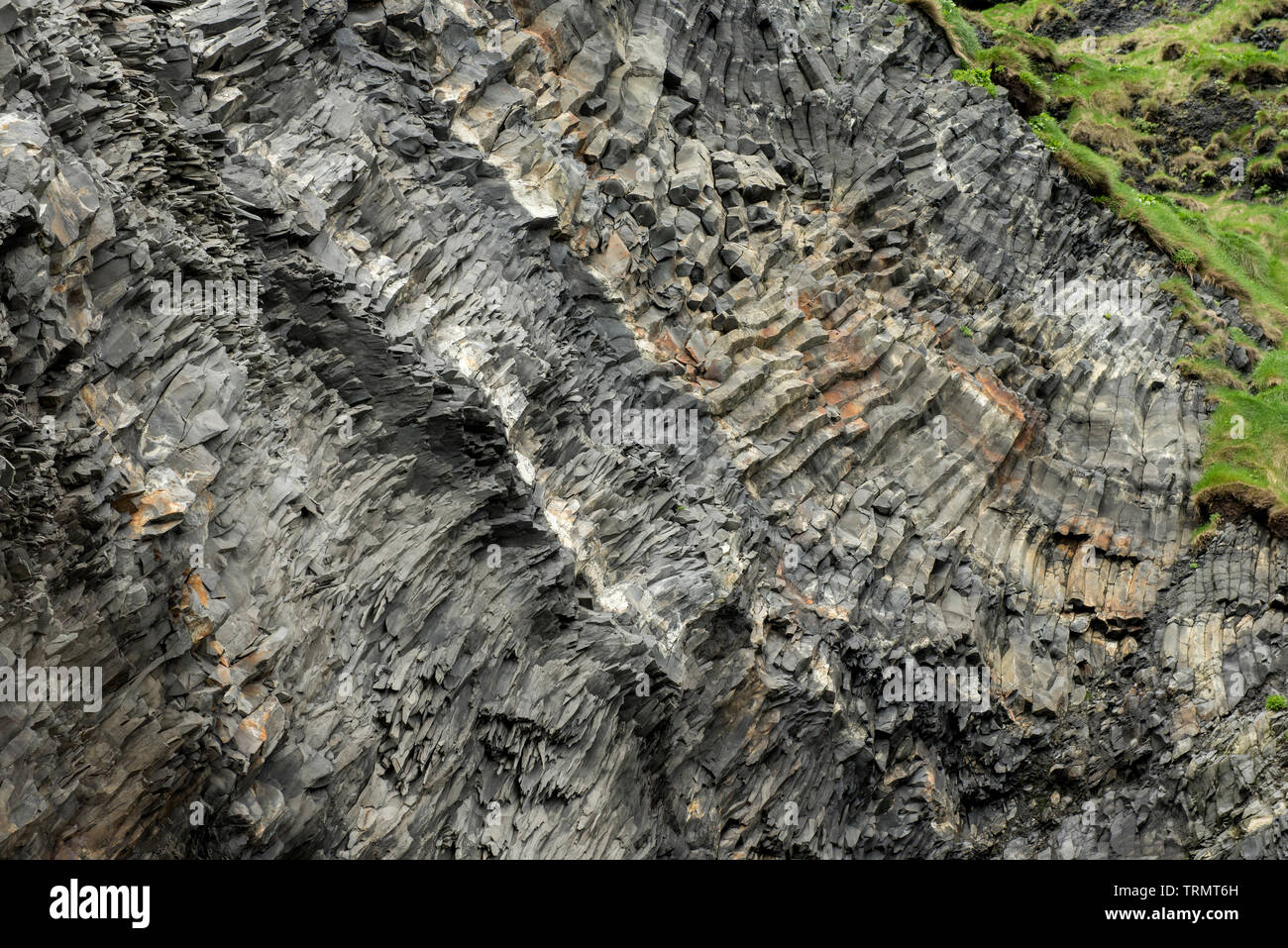 Black basalt column formation in Vik, Iceland Stock Photo - Alamy