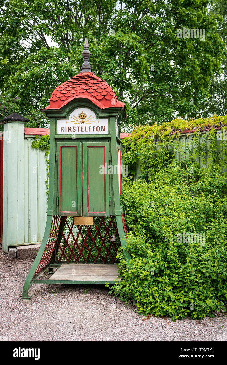 An example of the old Swedish Rikstelefon phone booth Stock Photo - Alamy