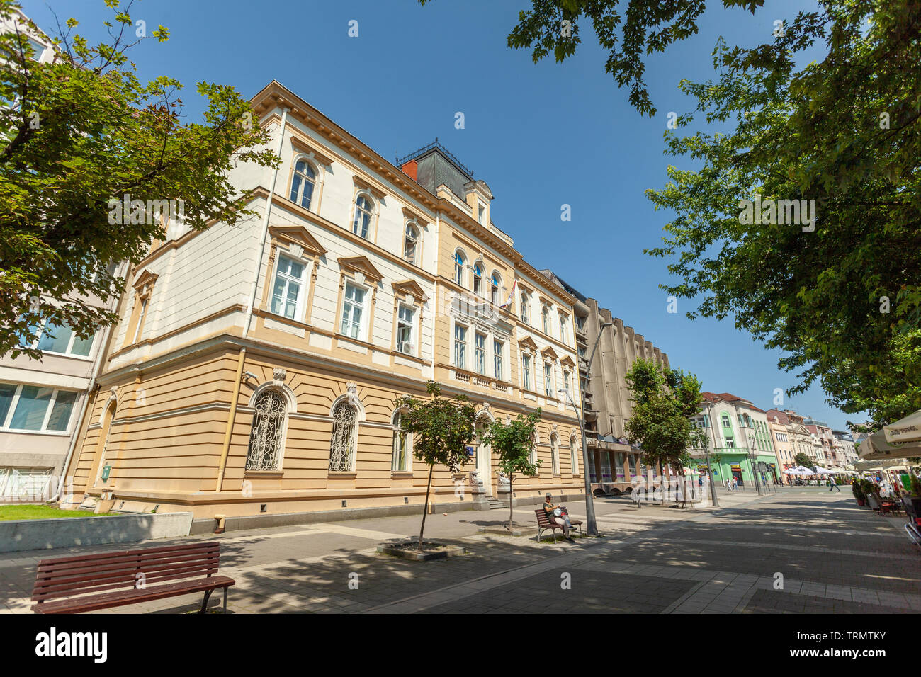 Main street in Sabac, administrative centre of the Mačva district in ...