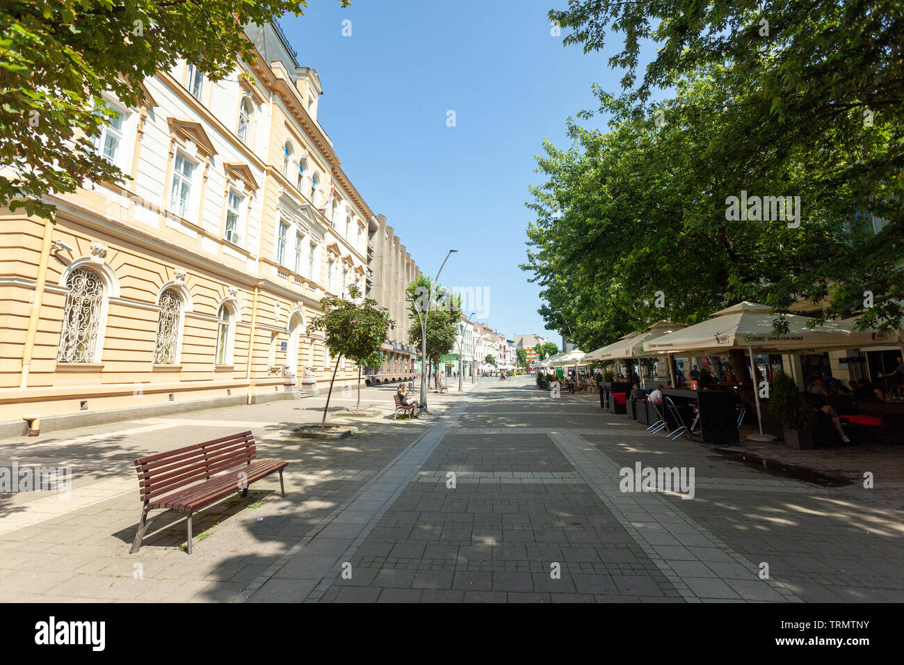 Main street in Sabac, administrative centre of the Mačva district in ...