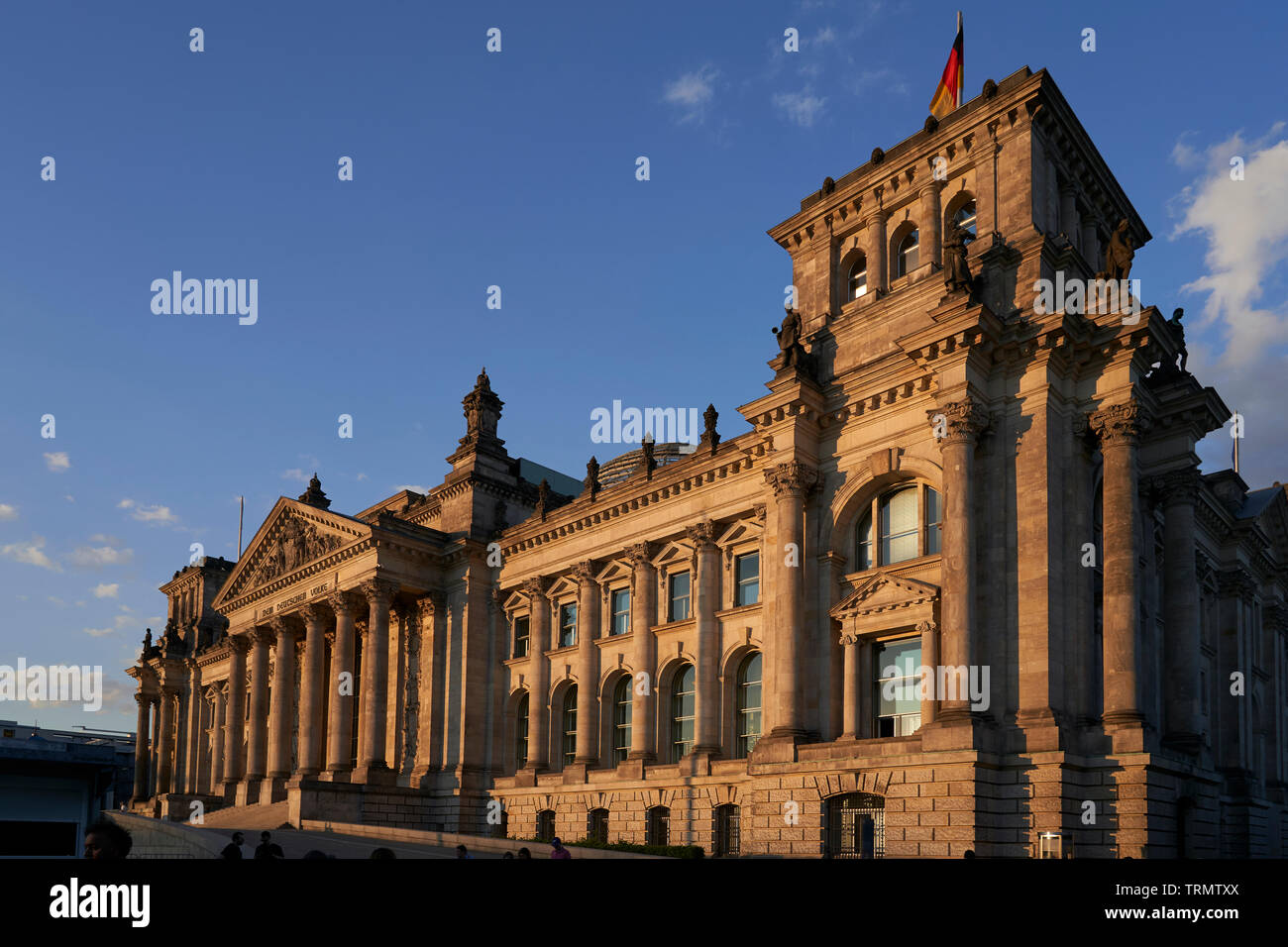 Facade of the Reichstag, a building designed by architect Paul Wallot ...