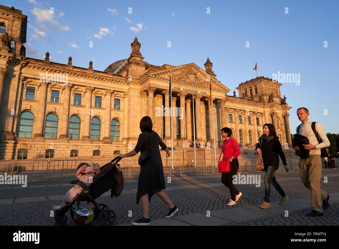 Facade of the Reichstag, a building designed by architect Paul Wallot ...