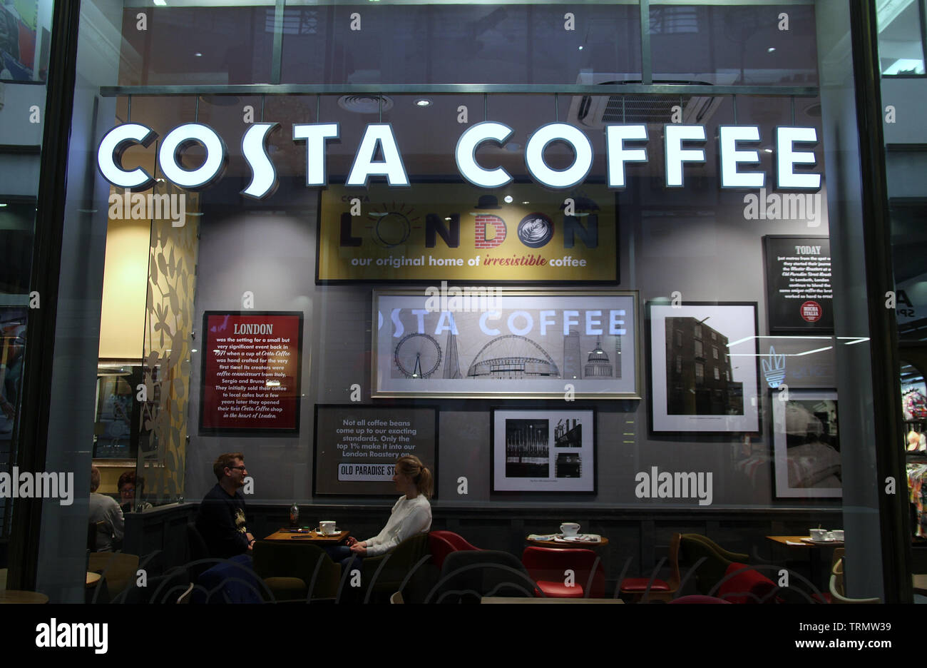 Costa Coffee inside the Lucerna Palace complex in Prague Stock Photo ...
