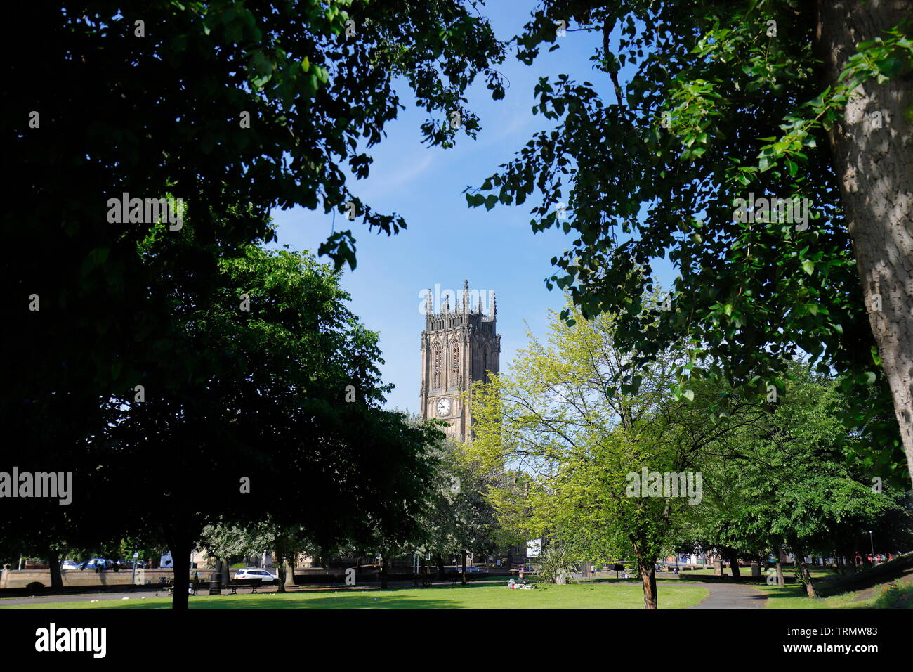View of Leeds Minster from St John's Park in Leeds City Centre Stock ...
