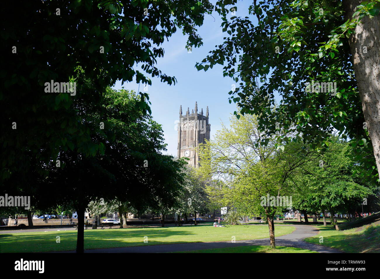 View of Leeds Minster from St John's Park in Leeds City Centre Stock ...