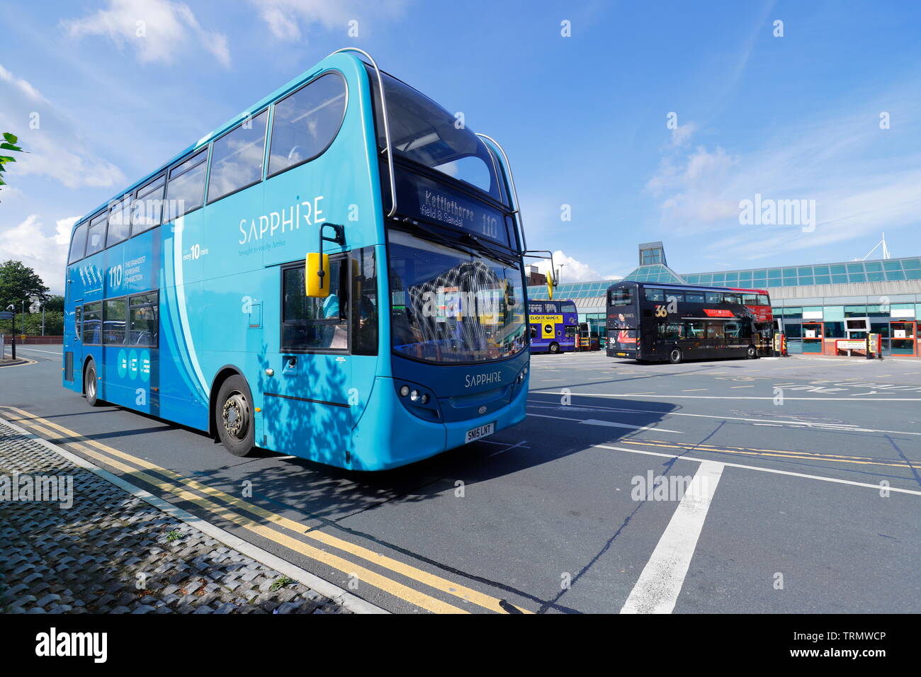 Buses at Leeds Bus Station Stock Photo - Alamy