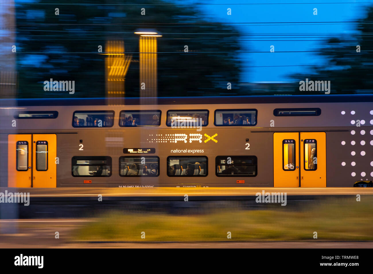 Regional Express Rhine-Ruhr, RRX, the new train on the track, the cars ...