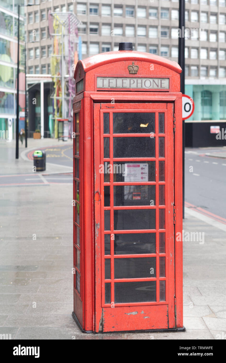 Vintage phone box London Stock Photo - Alamy