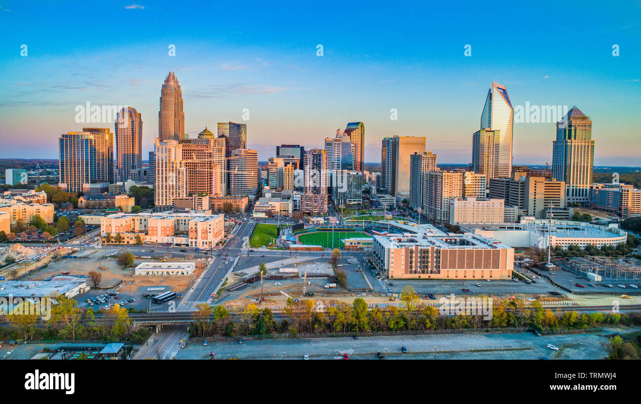 Charlotte North Carolina NC Downtown Skyline Aerial Stock Photo - Alamy