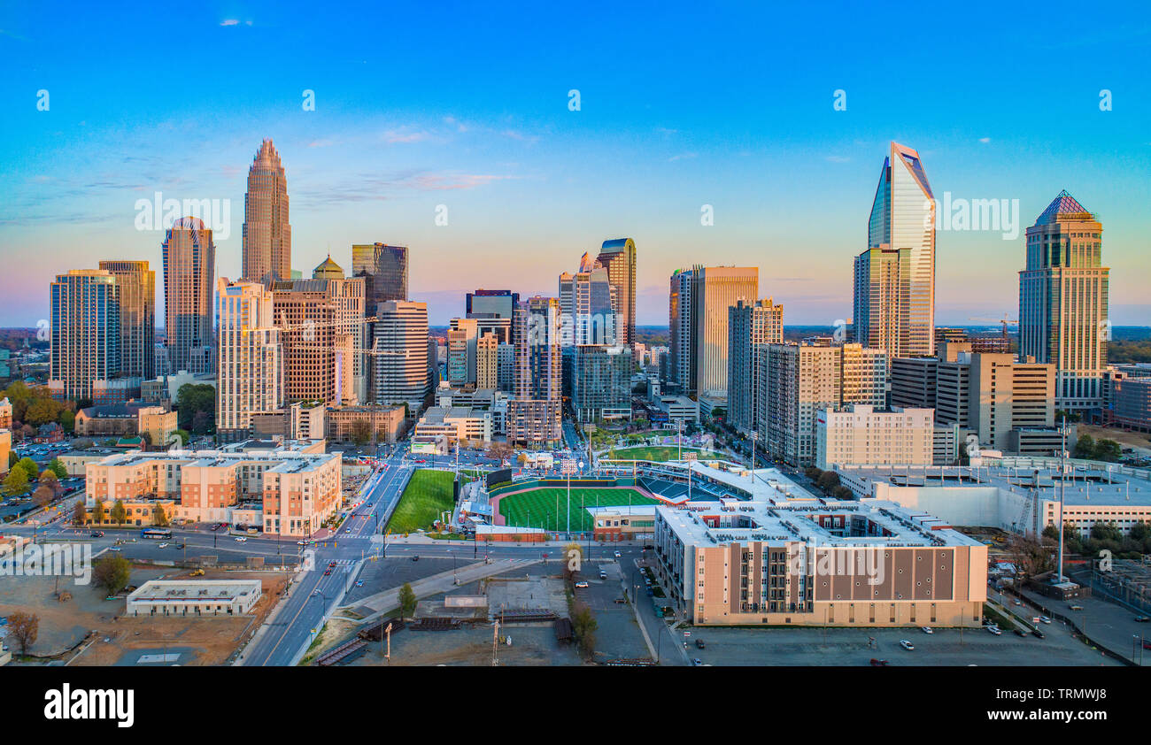 Charlotte North Carolina NC Drone Skyline Aerial Stock Photo - Alamy