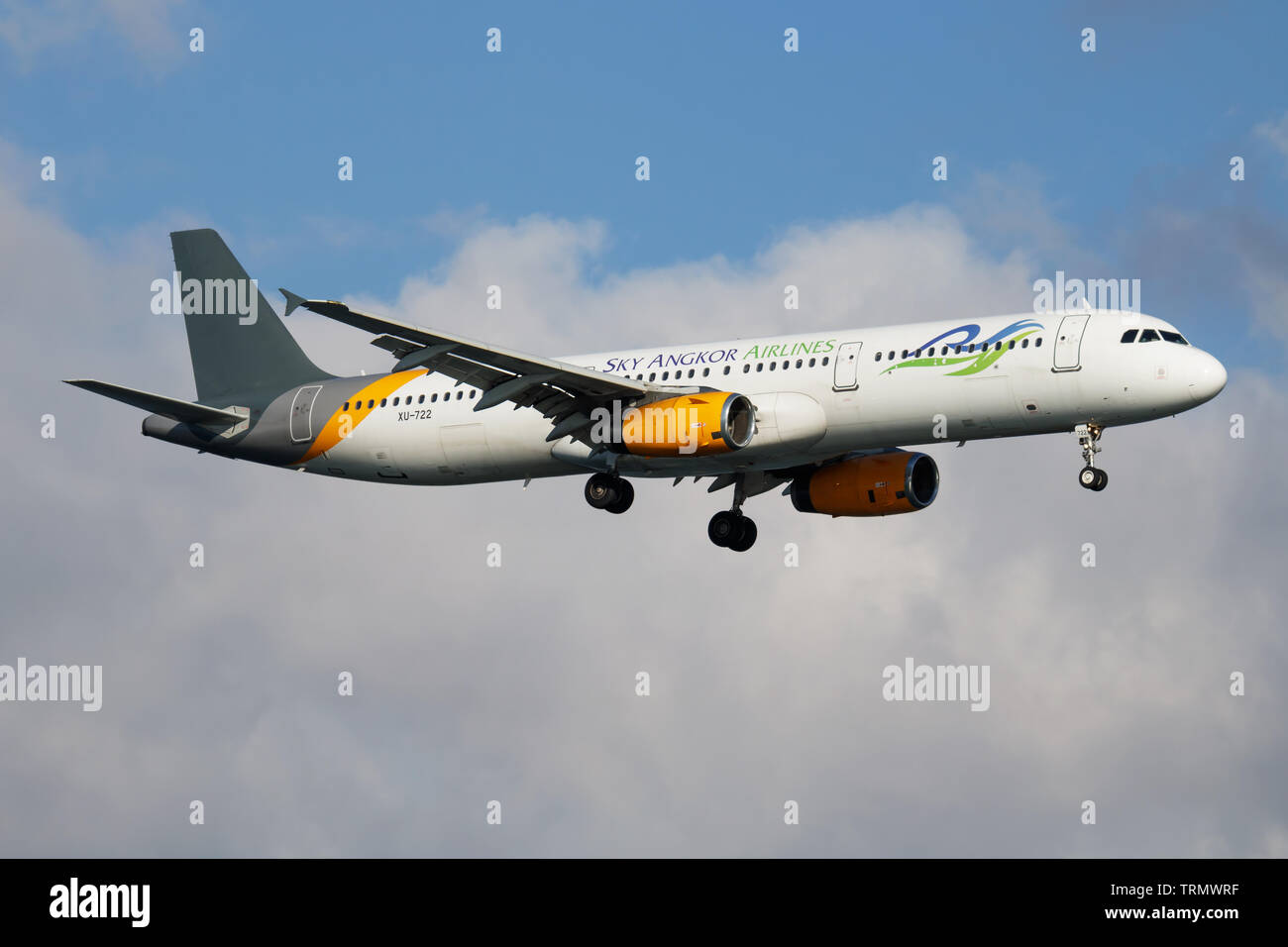 ISTANBUL / TURKEY - MARCH 30, 2019: Sky Angkor Airlines Airbus A321 XU ...