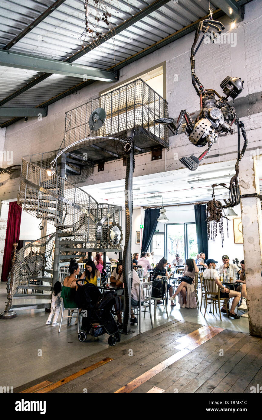 Interior of Vinegar Yard bar and repurposed art sculpture of a gorilla ...