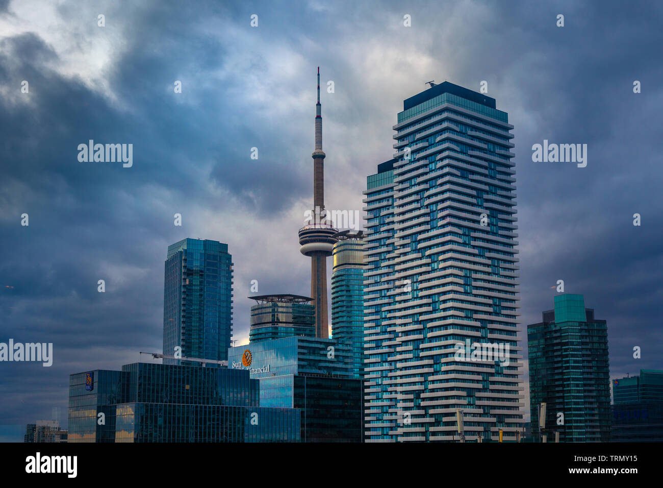 Toronto, CANADA - November 20, 2018: Landscape view in busy city with ...