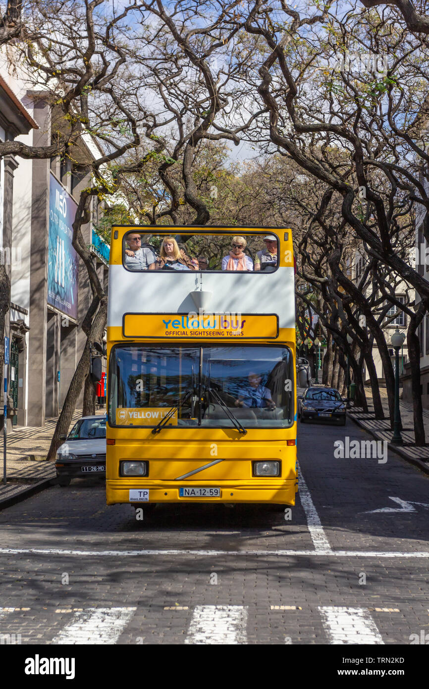 Tourist sightseeing bus in Funchal, Madeira Stock Photo - Alamy