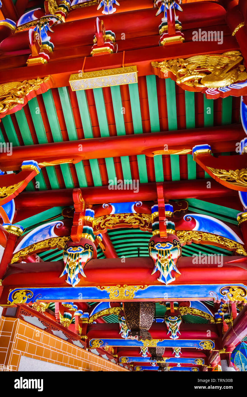 Singapore - Dec 18, 2018: Famous Lian Shan Shuang Lin Temple in Toa ...
