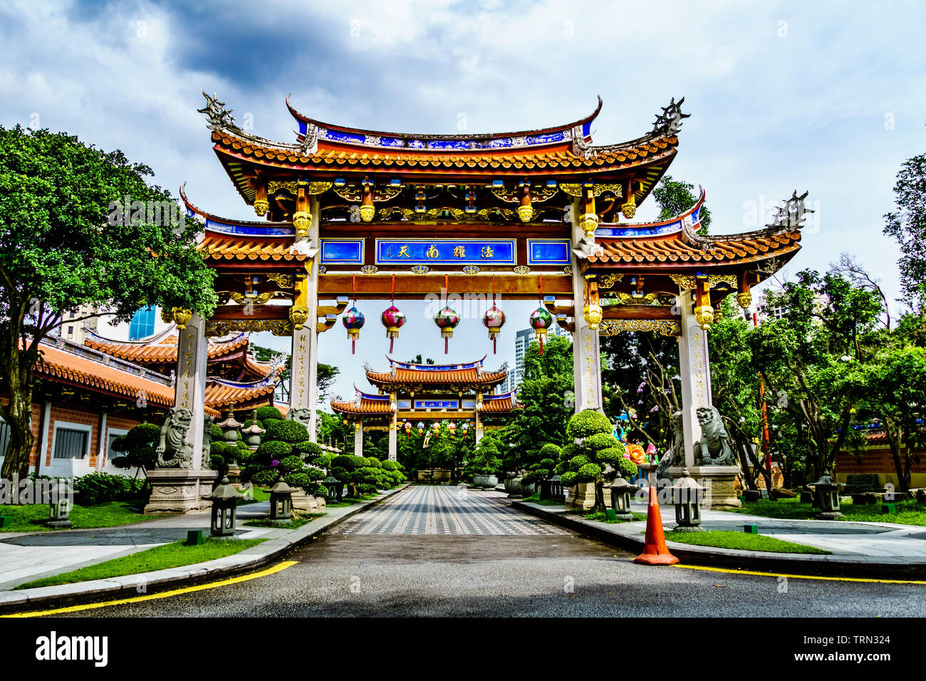 Singapore - Dec 18, 2018: Famous Lian Shan Shuang Lin Temple in Toa ...